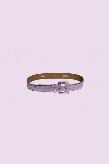 Wide leather belt with soft gold buckle and eyelet detailing | K&J ...